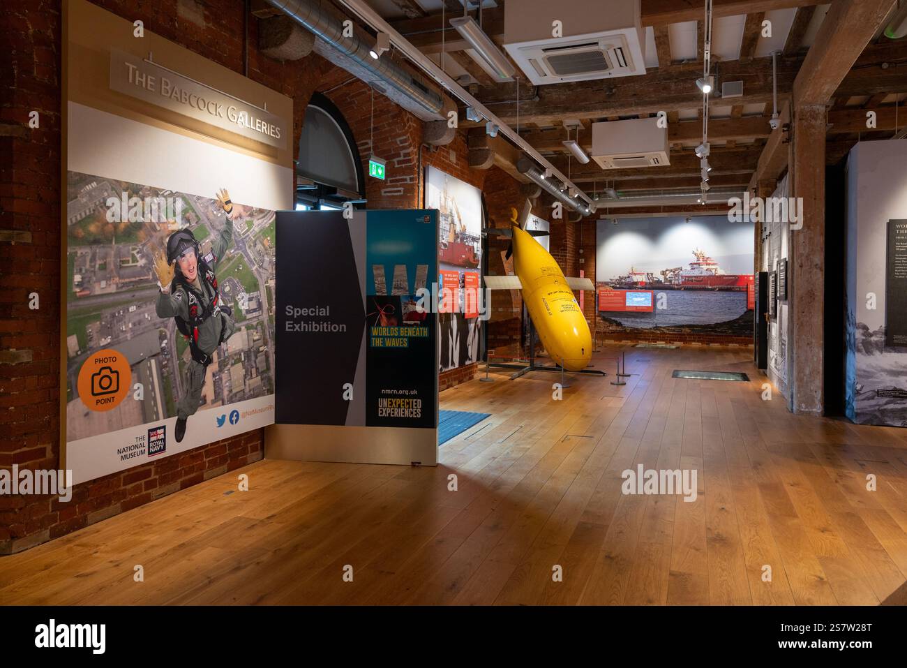 Displays inside the National Museum of the Royal Navy in Portsmouth ...