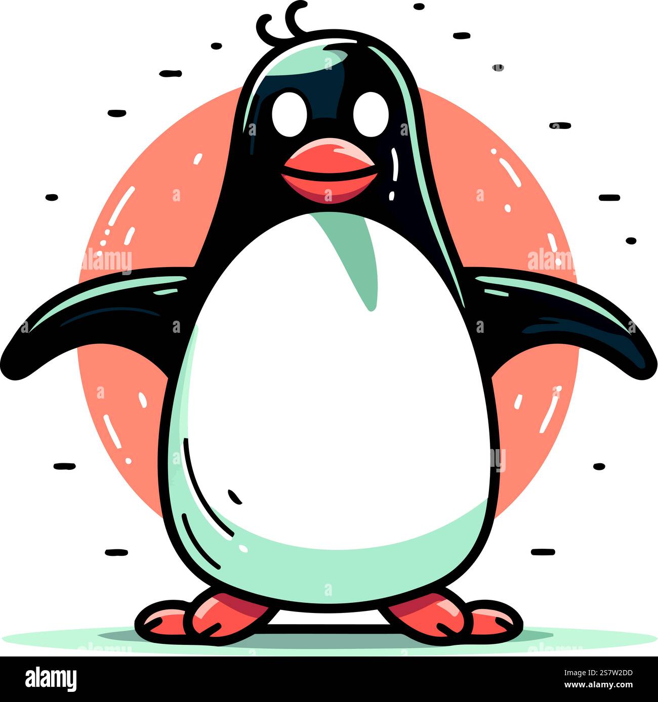 Cute cartoon penguin character. Vector illustration in a flat style ...