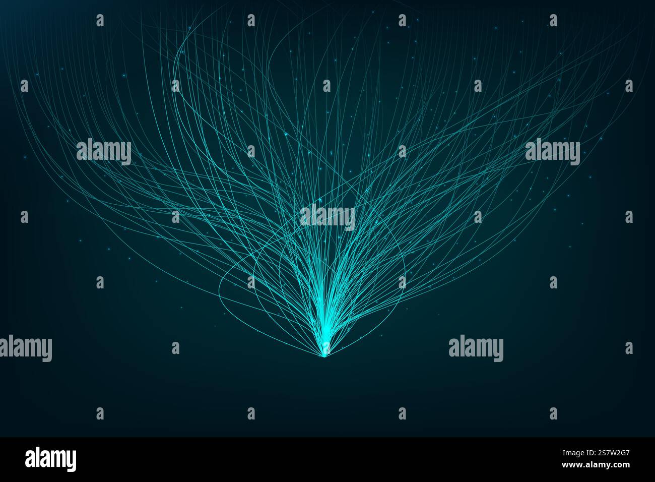 Artistic Representation Of Data Streams Flowing In Curved Pattern
