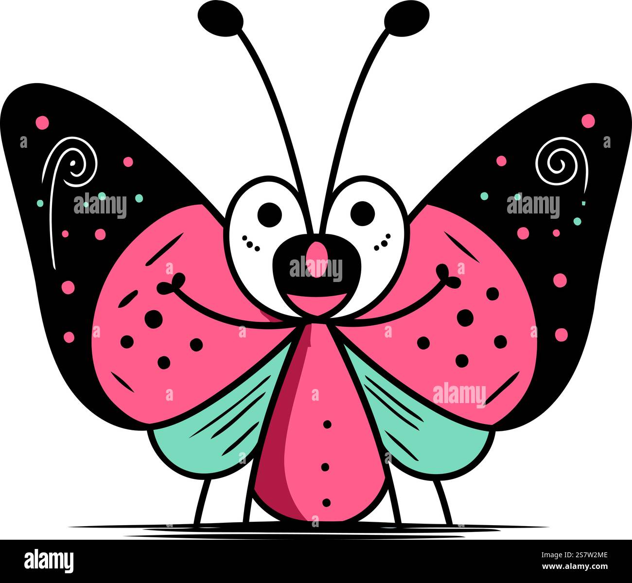 Butterfly. Cute cartoon character. Color vector illustration Stock ...