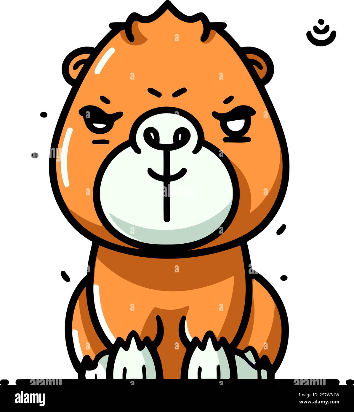 Cute hamster with sad expression. Vector illustration in cartoon style ...