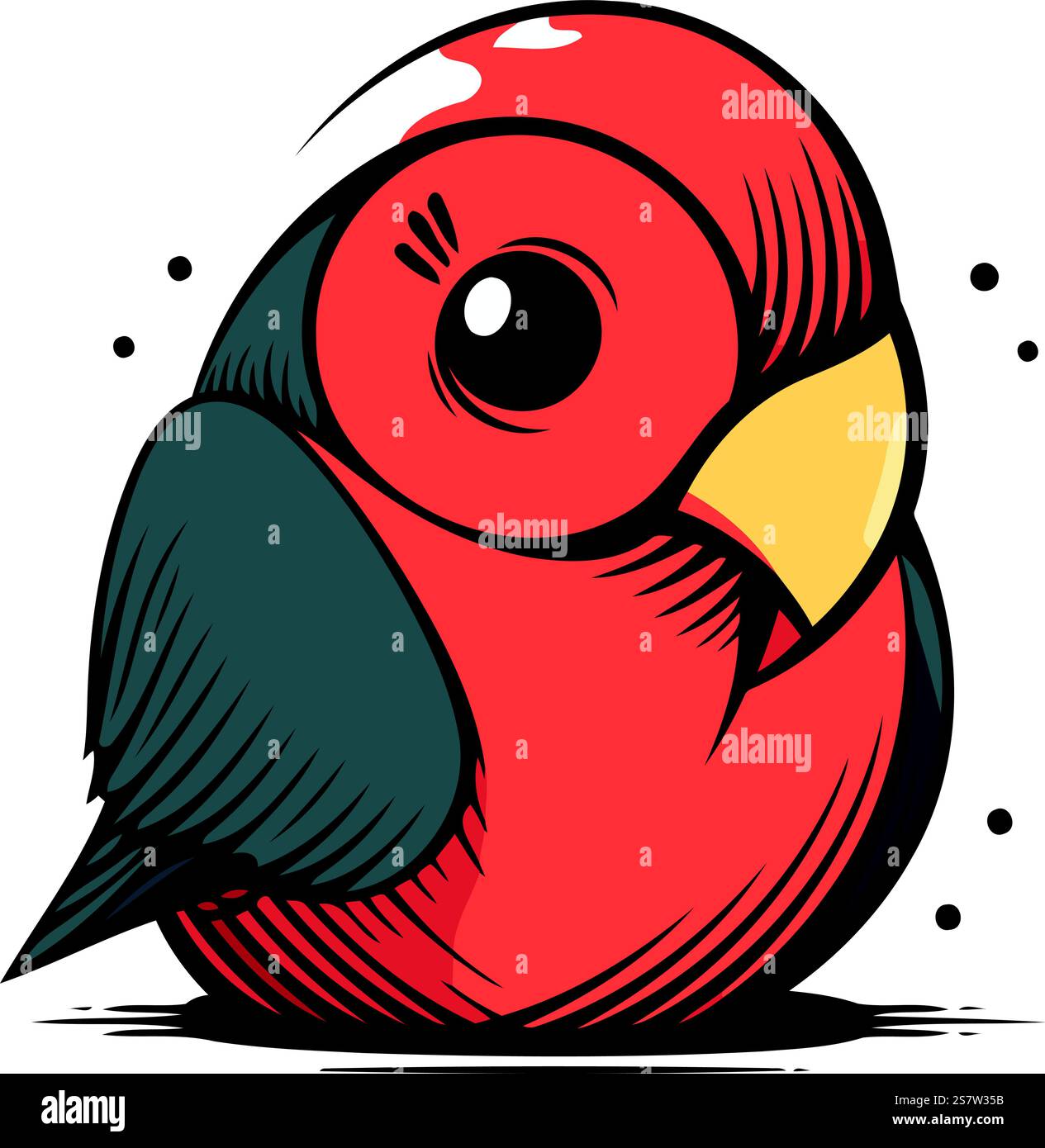 Vector image of a cute red parrot on a white background Stock Vector ...