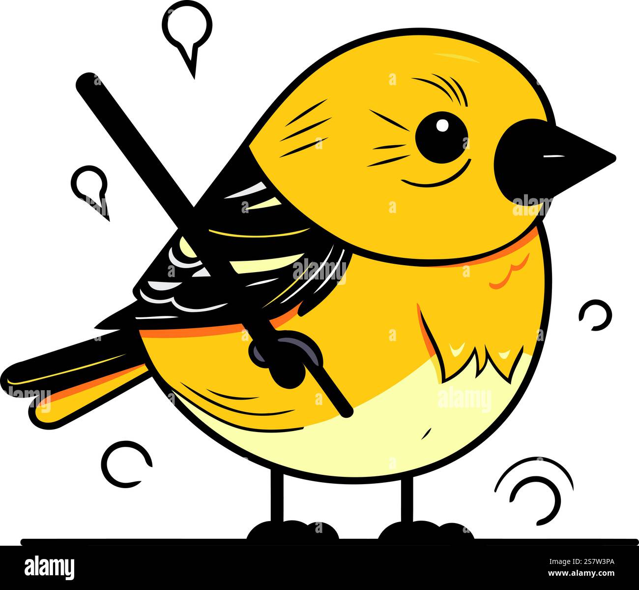 Cute little goldfinch. Vector illustration in cartoon style Stock ...