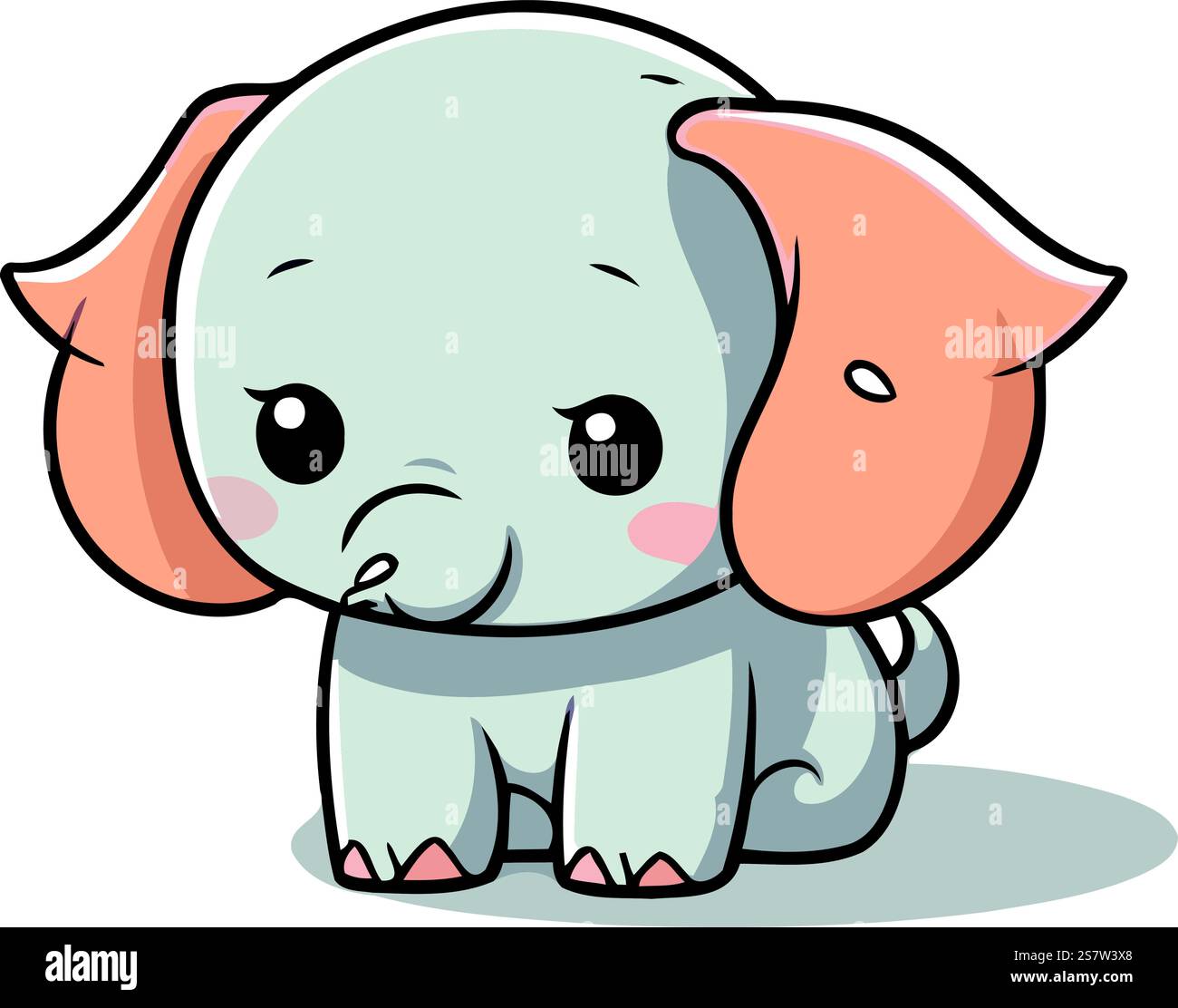 Cute baby elephant character vector illustration design. Cute cartoon ...