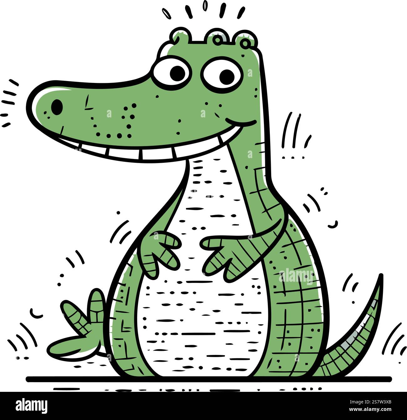 Crocodile. Cute cartoon character. Vector illustration Stock Vector ...