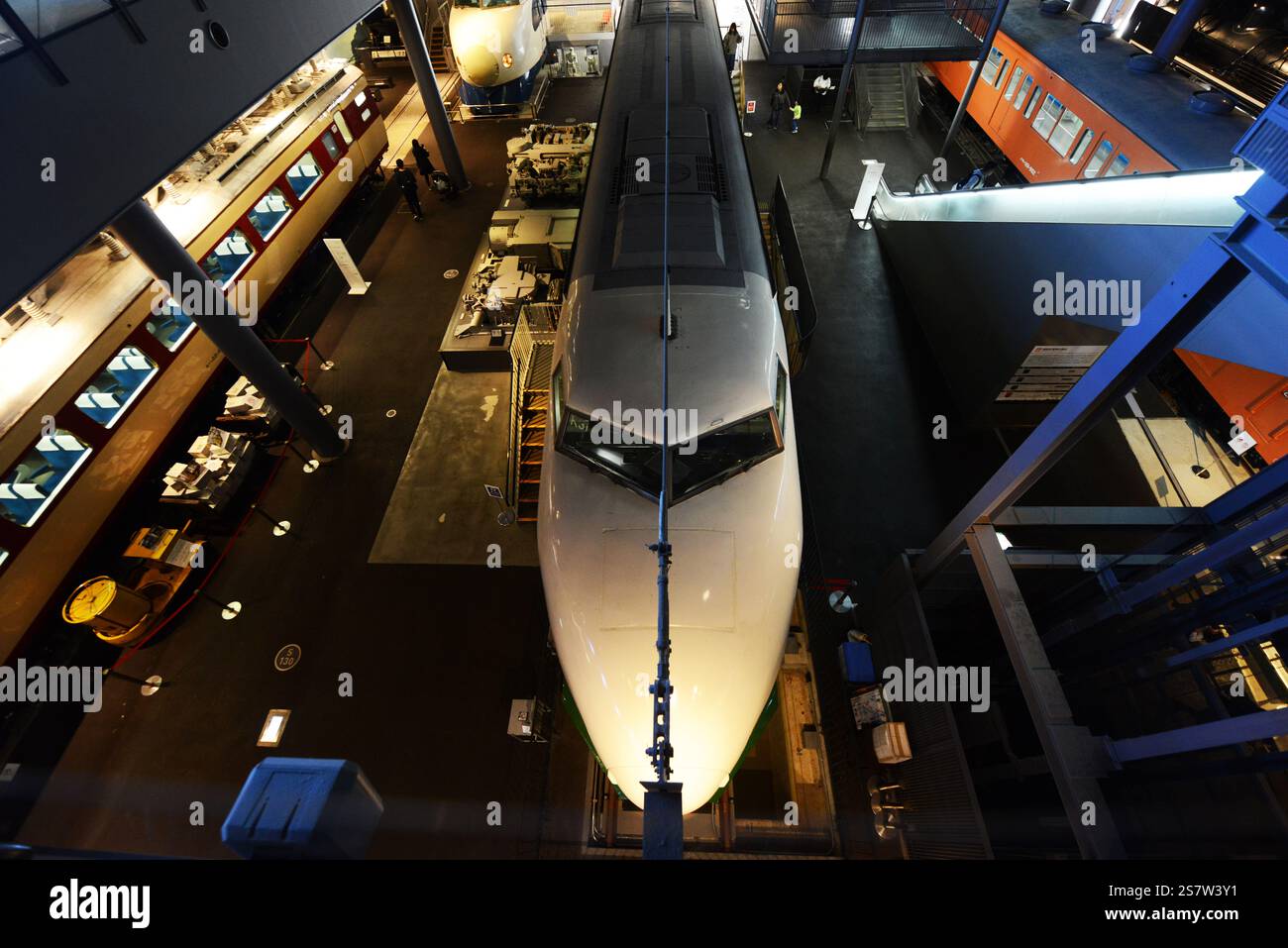 The main exhibit hall at the Railway museum in Omiya, Saitama, Japan ...