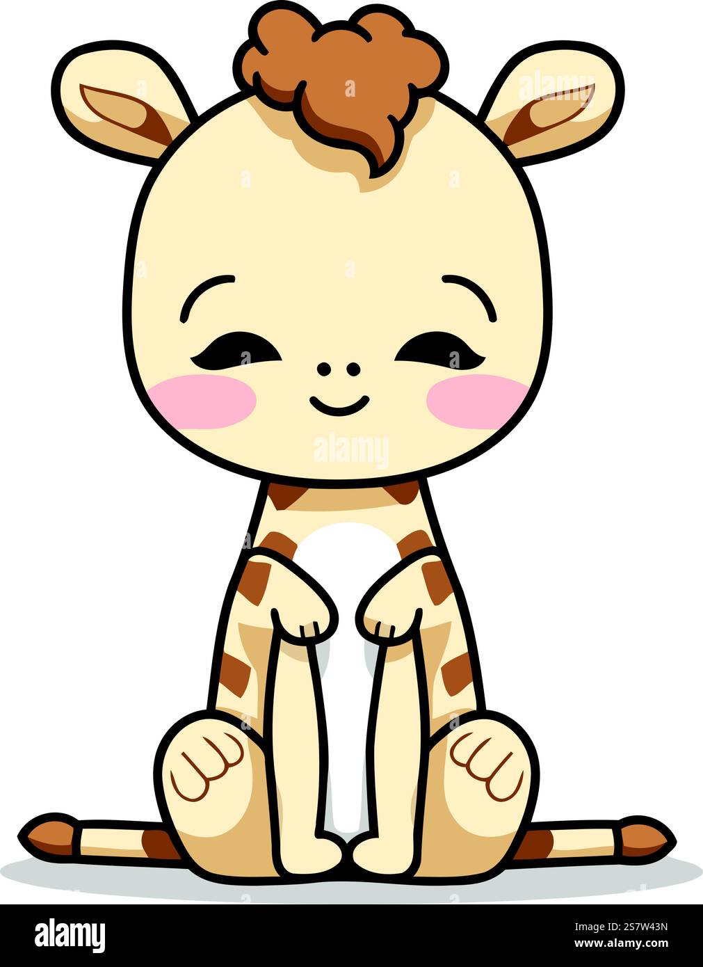 Cute giraffe character design. Cute cartoon vector illustration Stock ...