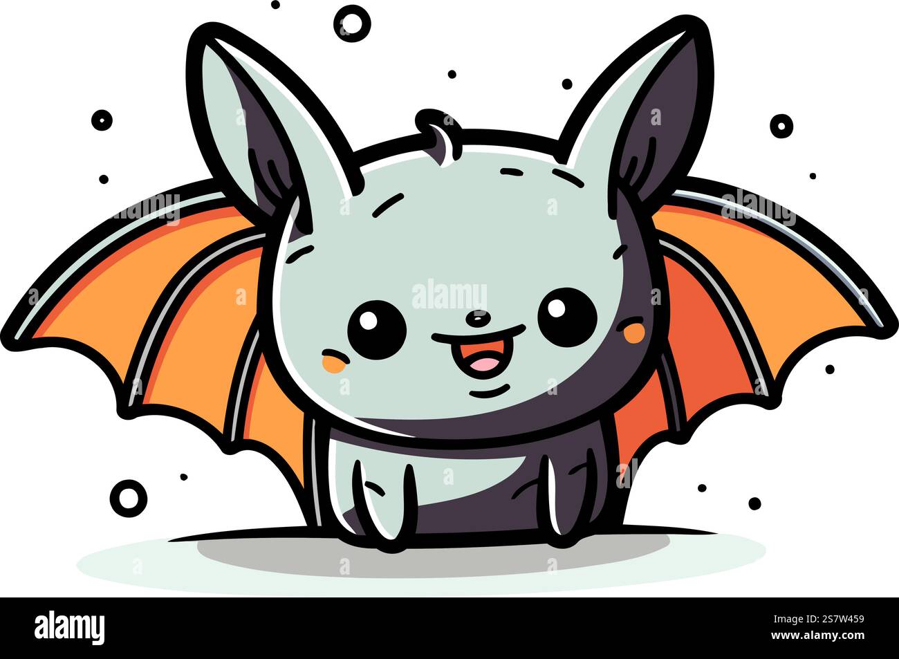 Cute little bat. Vector illustration. Cute cartoon character Stock ...