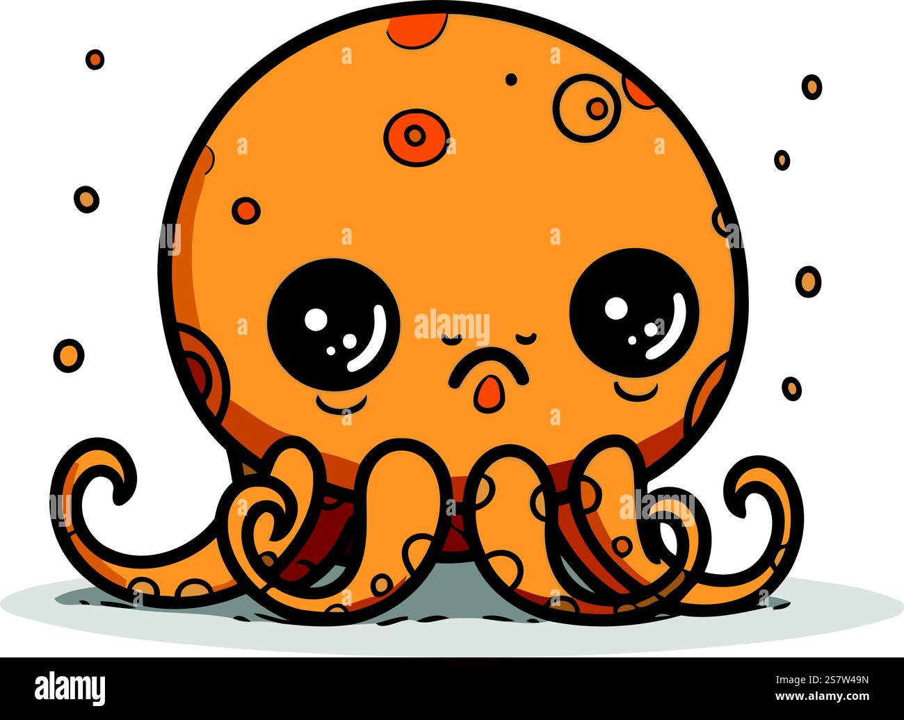 Cute cartoon octopus character. Vector illustration isolated on white ...