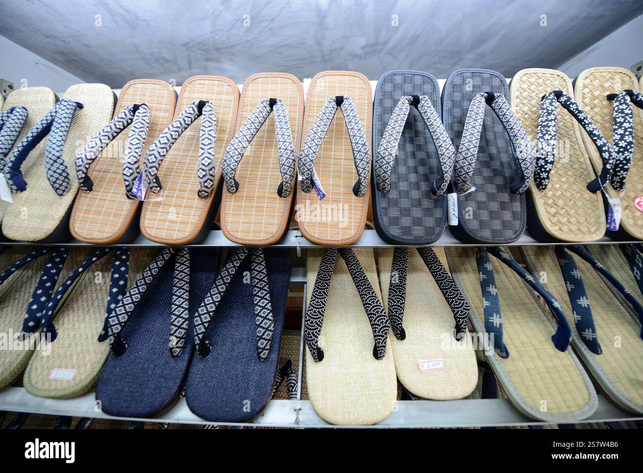 A shop selling traditional handmade Zori sandals in Kawagoe, Saitama ...