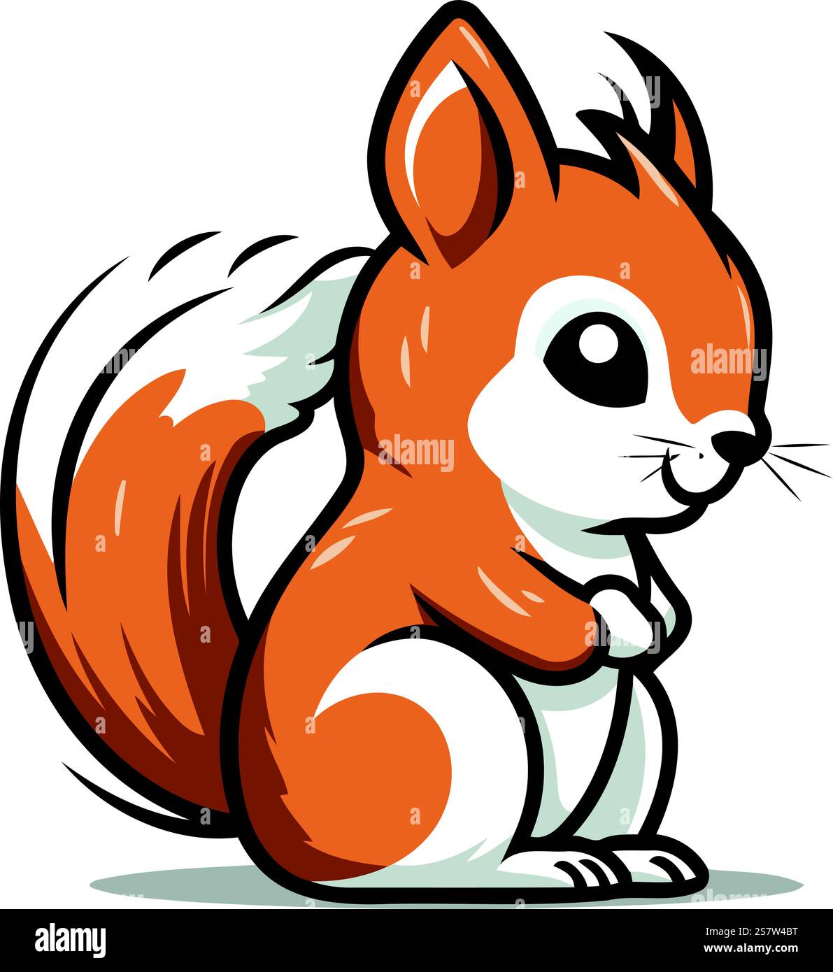 Squirrel. Vector illustration. Isolated on white. Cartoon style Stock ...