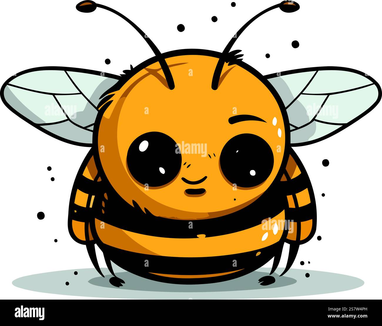 Cute cartoon bee. Vector illustration. Isolated on white background ...