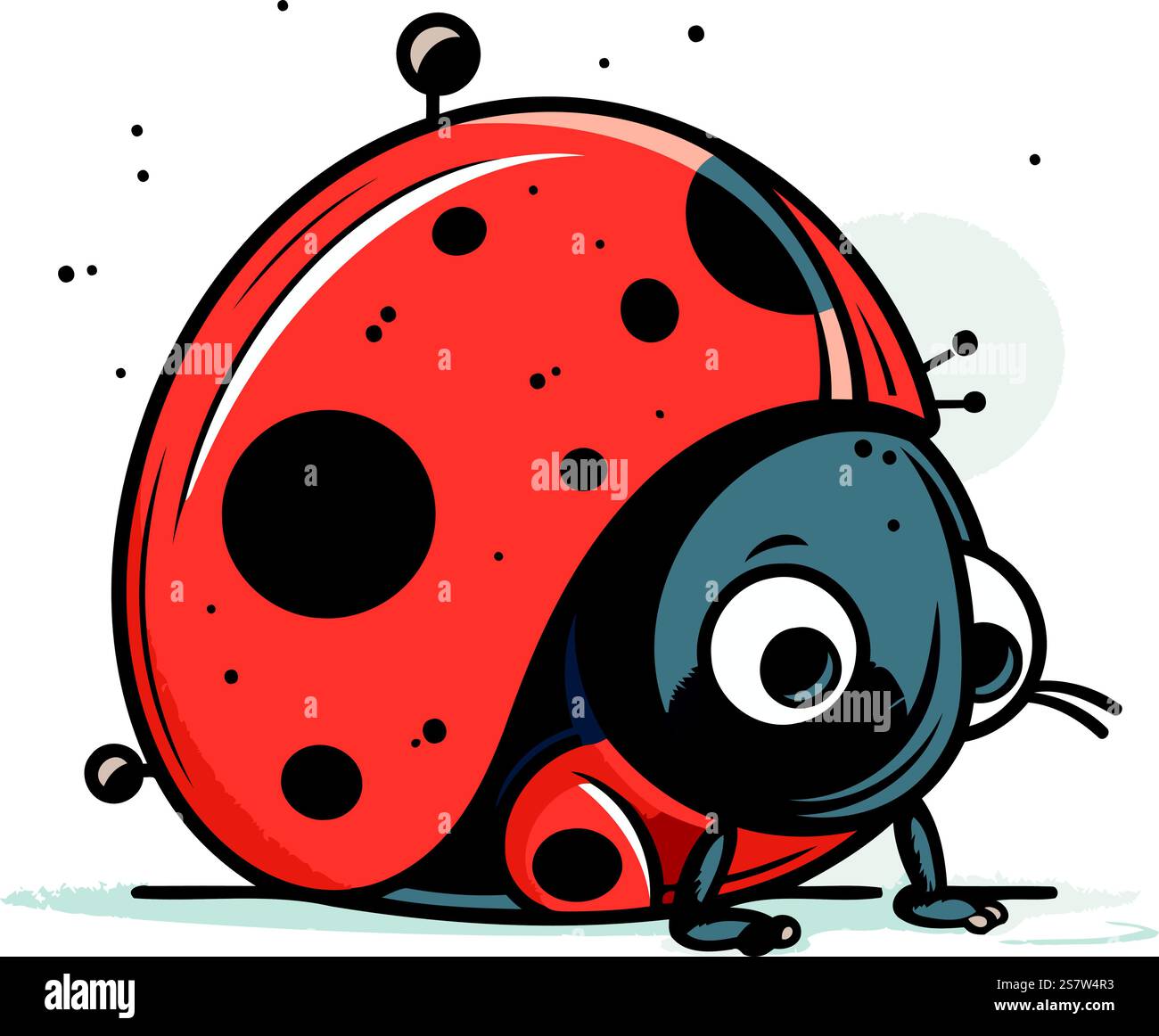 Cartoon ladybug. Cute vector illustration. Isolated on white background ...