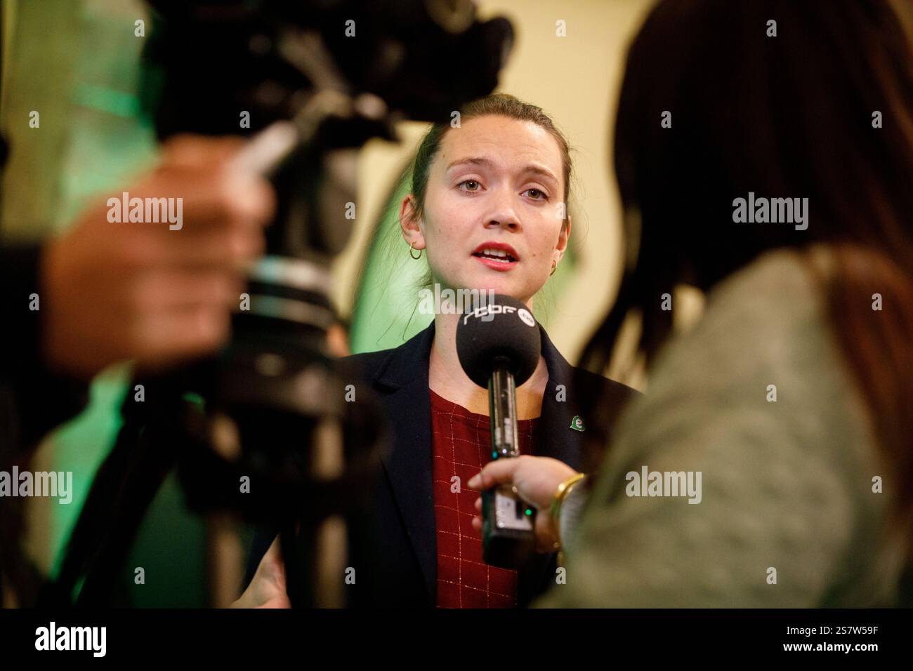 Brussels, Belgium. 20th Jan, 2025. Ecolo co-chairwoman Marie Lecocq ...