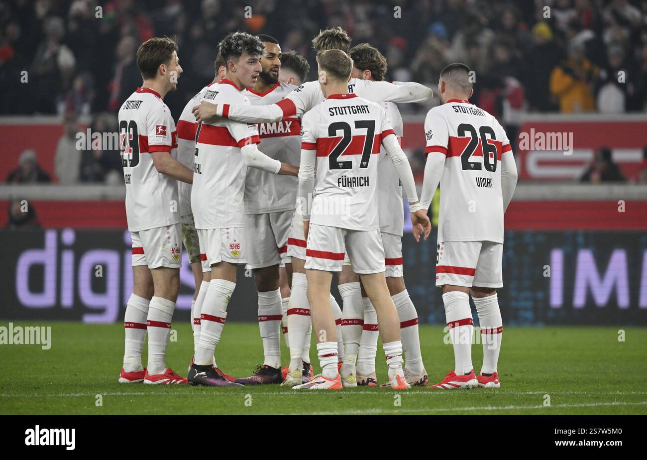 Goal celebration Anthony Rouault VfB Stuttgart (29) Ameen Al-Dakhil VfB ...