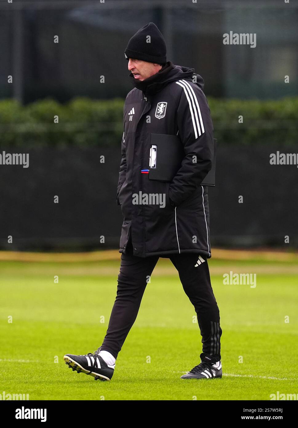 Aston Villa manager Unai Emery during a training session at Bodymoor ...