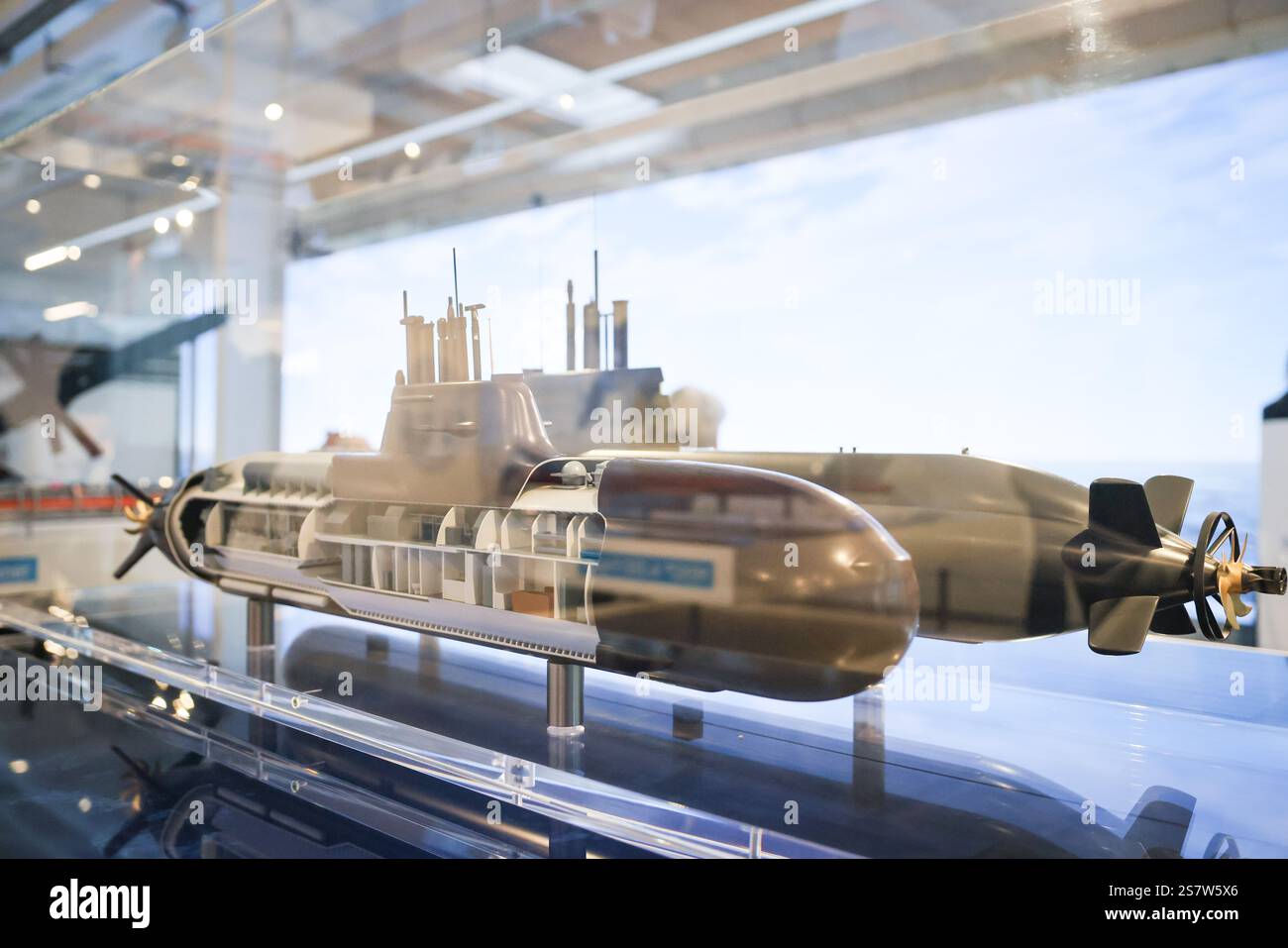 Kiel, Germany. 20th Jan, 2025. Two submarine models of the "HDW Class ...