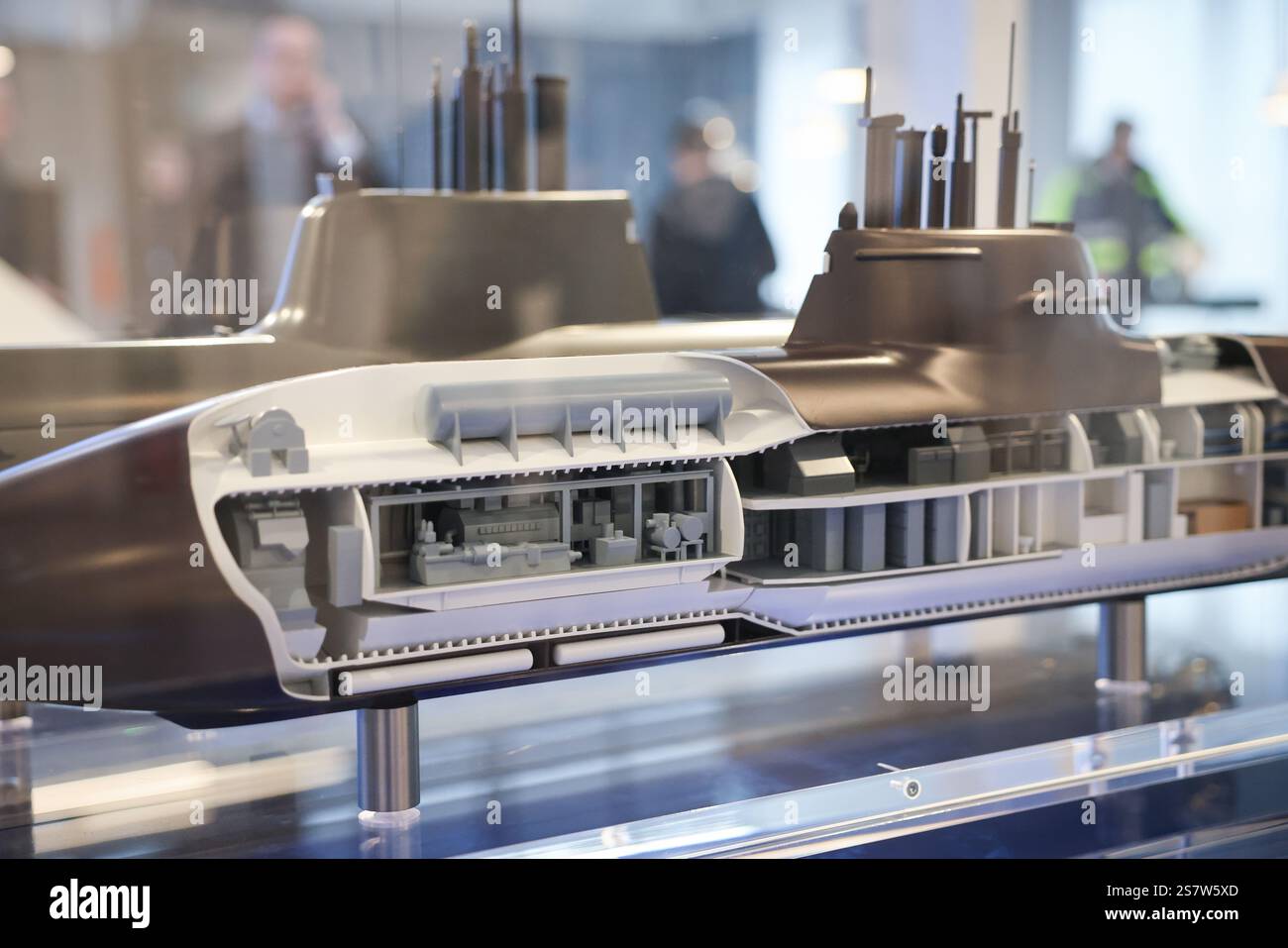 Kiel, Germany. 20th Jan, 2025. Two submarine models of the "HDW Class ...