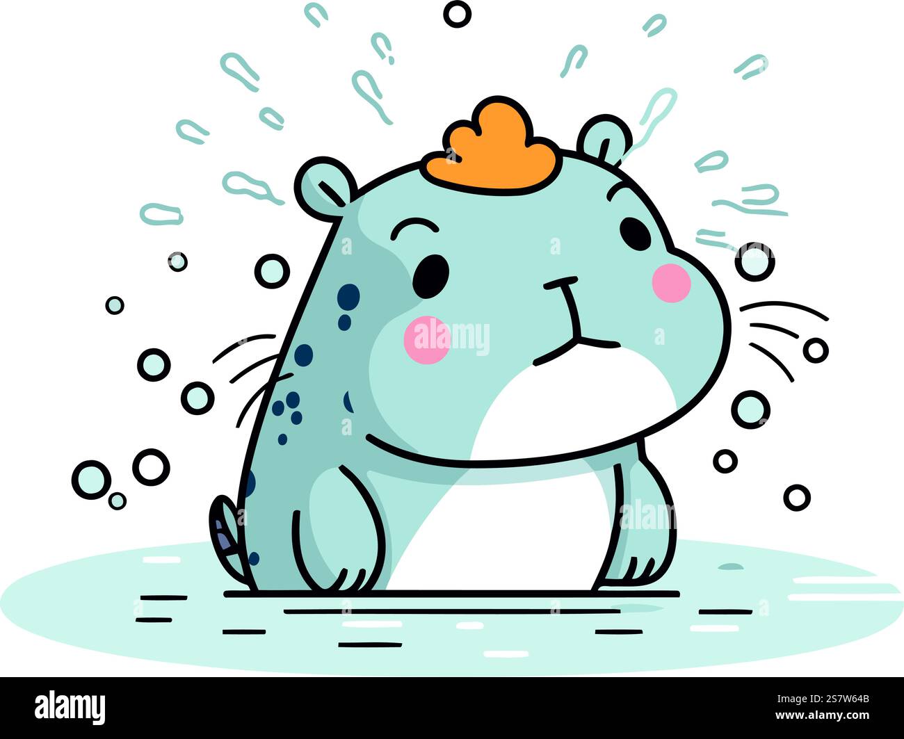 Cute cartoon hamster crying. Vector illustration in a flat style Stock ...