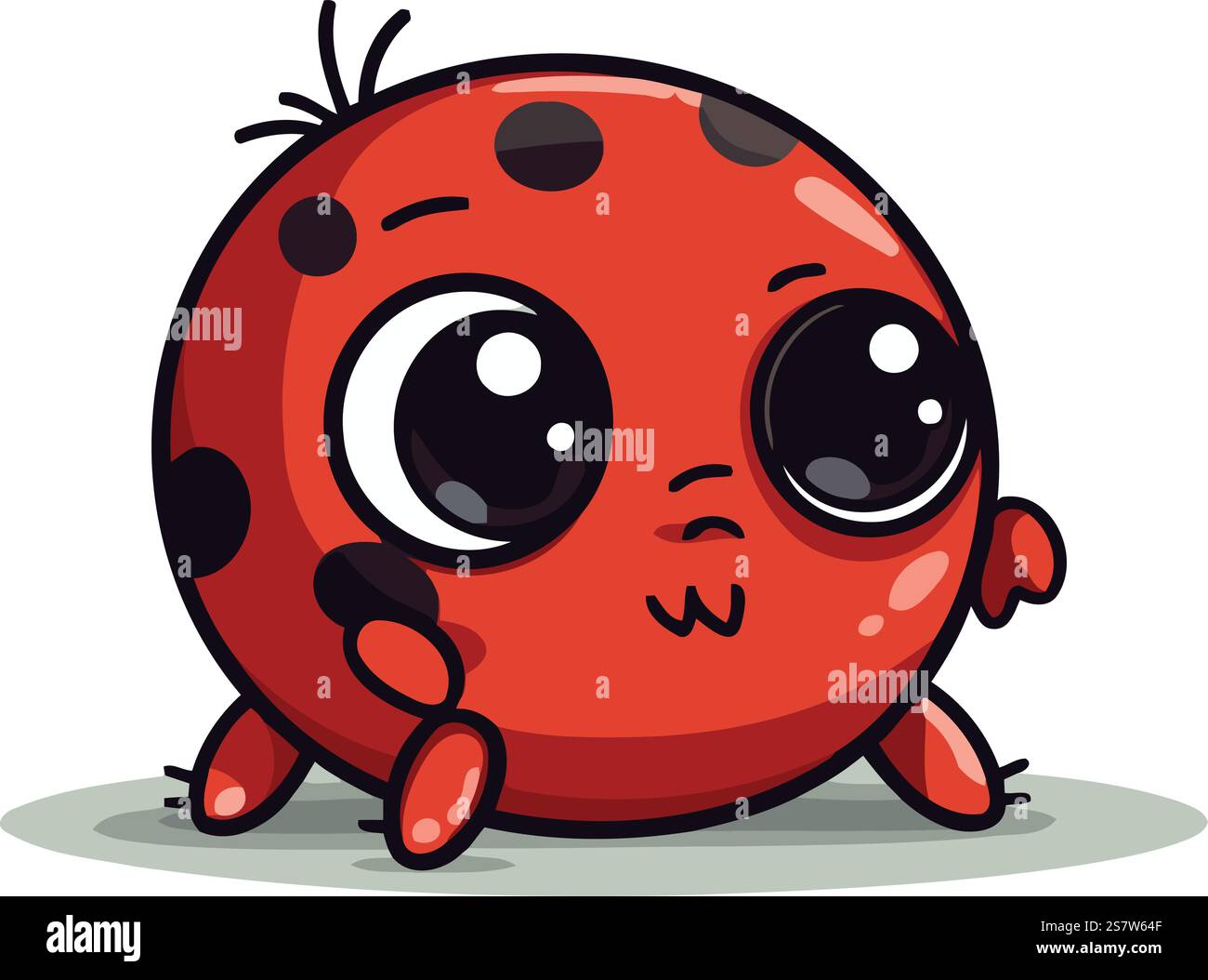 Cute ladybug cartoon vector illustration. Cute ladybird character Stock ...