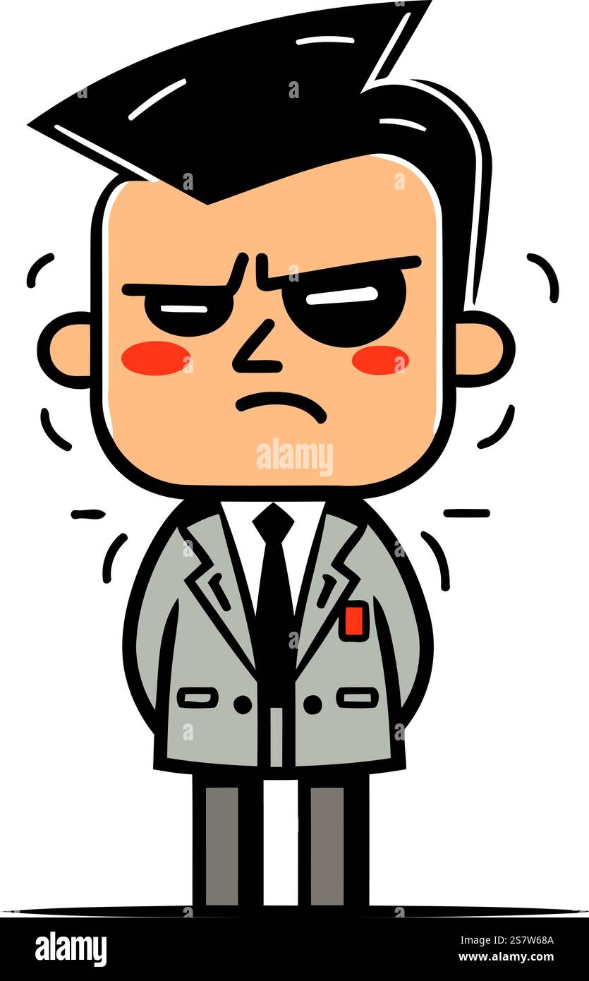 Sad man in suit Vector cartoon character illustration of sad man in ...