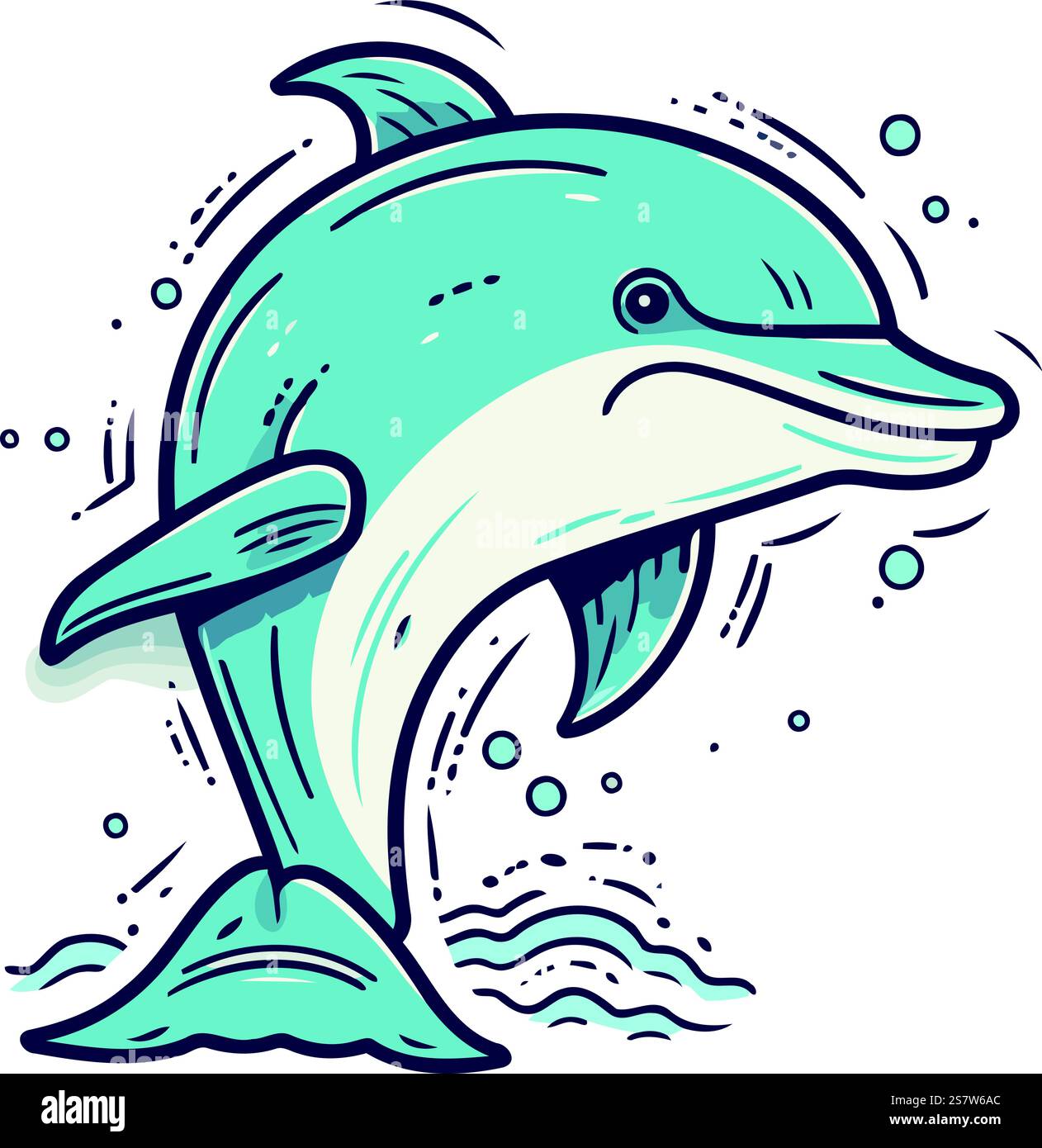 Dolphin vector illustration. Hand drawn dolphin doodle icon Stock ...