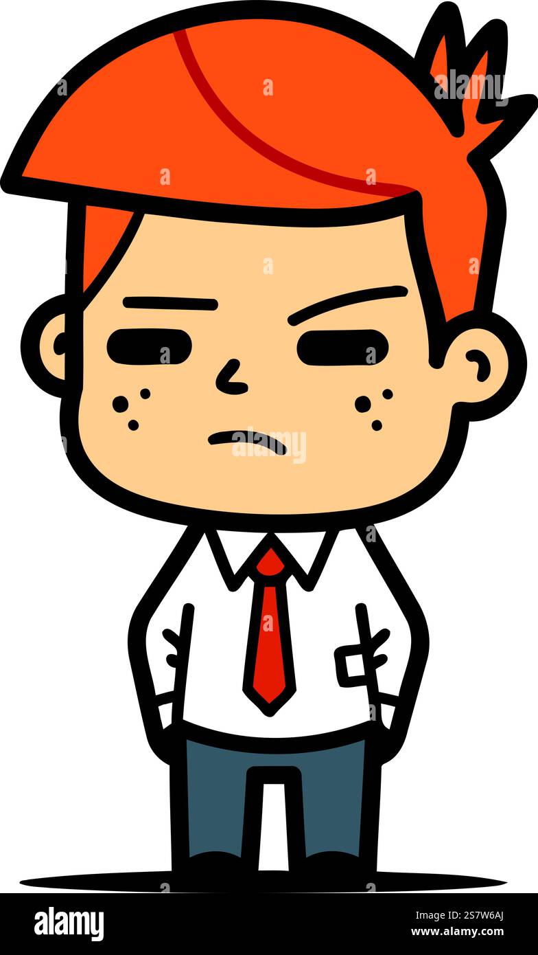 Upset Redhead Businessman Cartoon Character Vector Illustration Stock ...