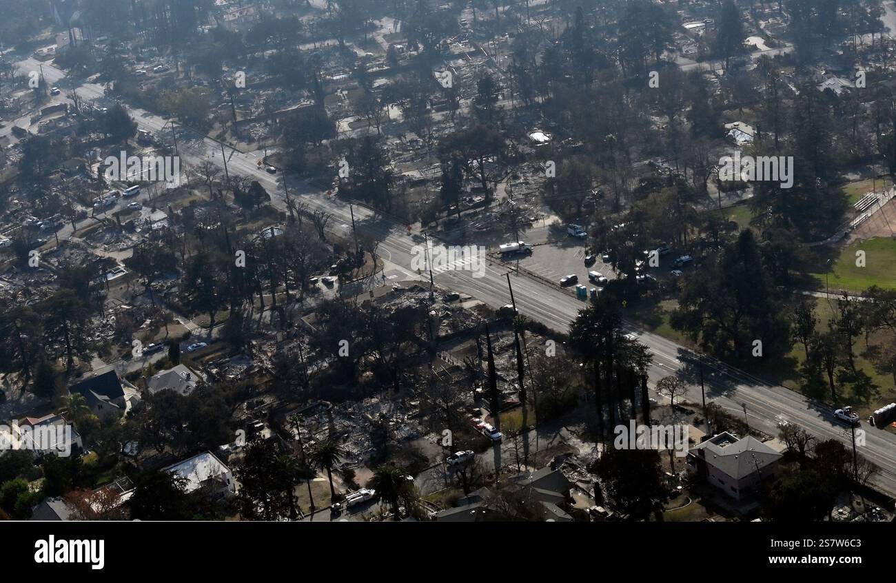 Homes burned to the ground in the Eaton Fire in Altadena, California ...