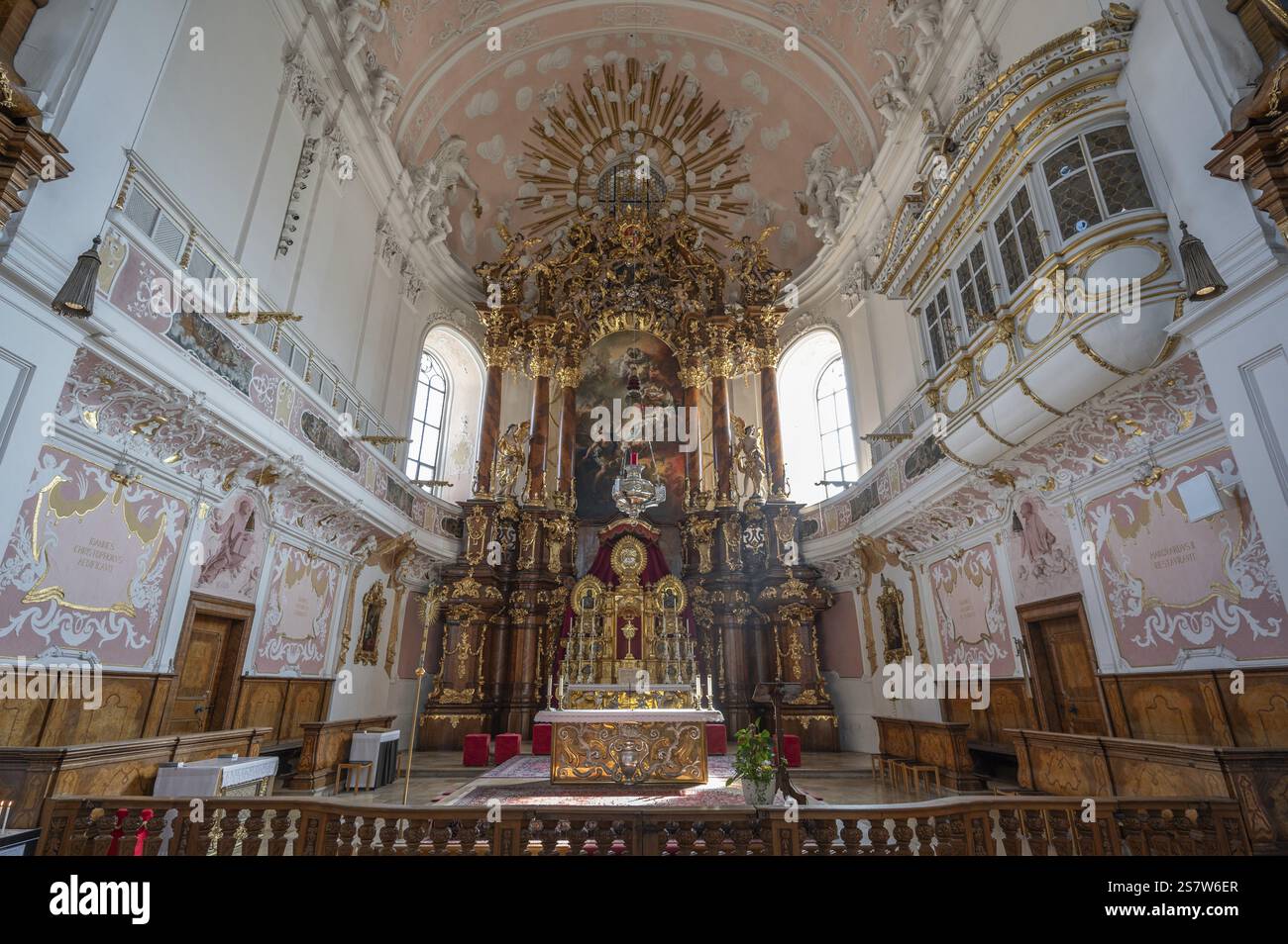 High altar of the Church of the Guardian Angels, built in the 17th ...