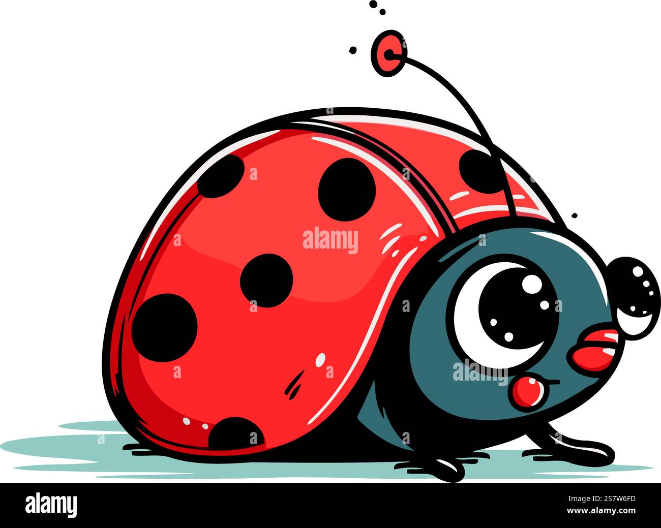 Cute cartoon ladybug isolated on white background. Vector illustration ...