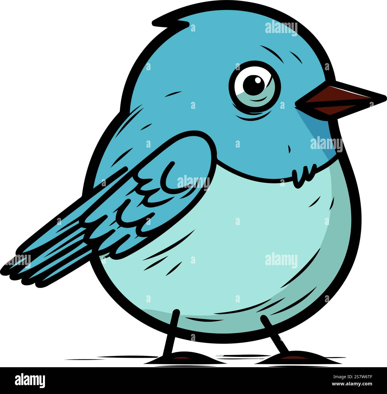Cartoon Blue Bird. Vector Illustration Isolated On White Background ...