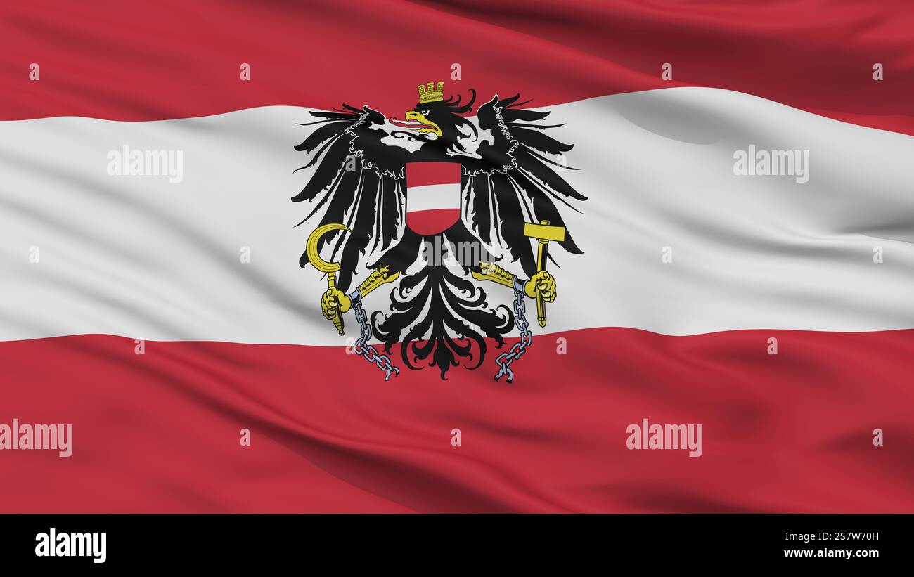 Austria State Flag, Closeup View Stock Photo - Alamy