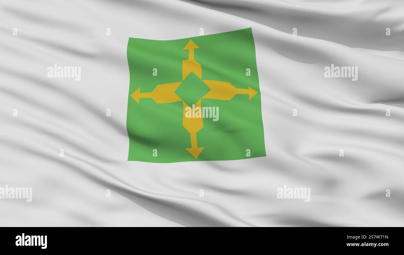 Distrito Federal City Flag, Country Brasil, Closeup View, 3D Rendering ...