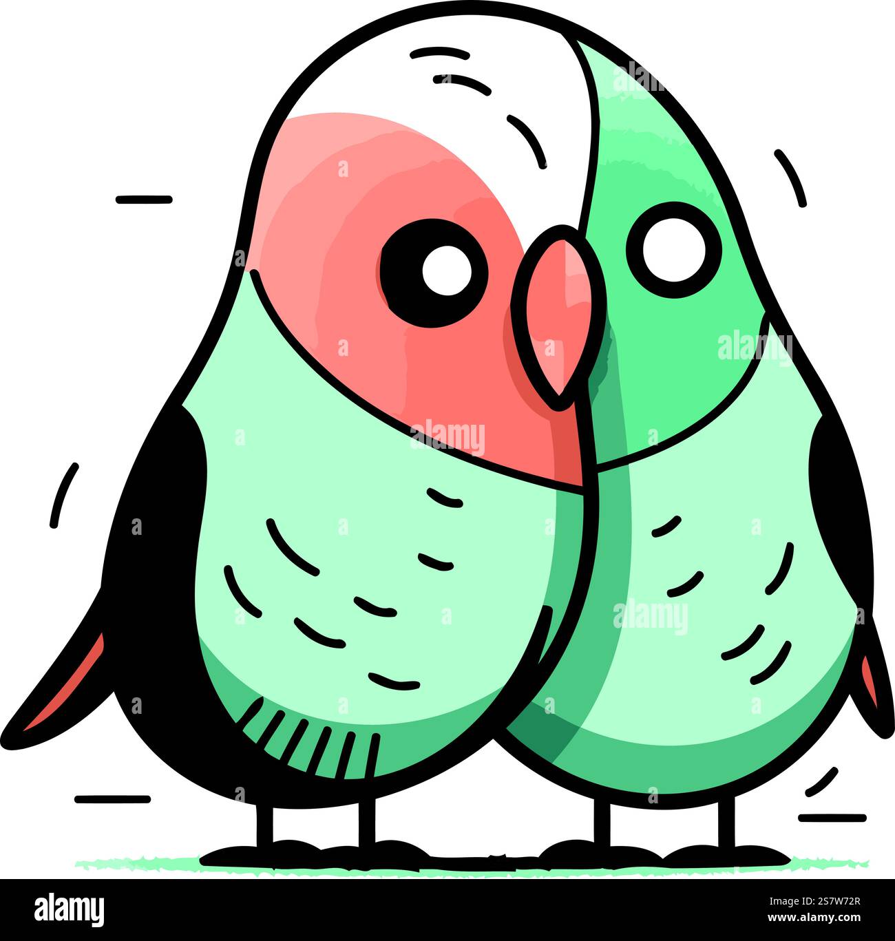Cute cartoon parakeet. Vector illustration isolated on white background ...
