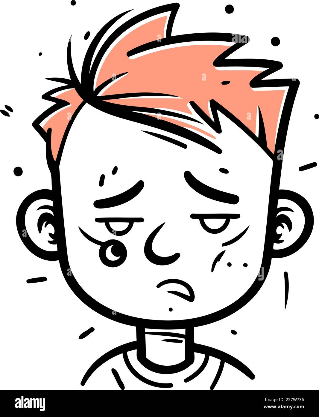 Crying boy face. Vector illustration in doodle style Stock Vector Image ...