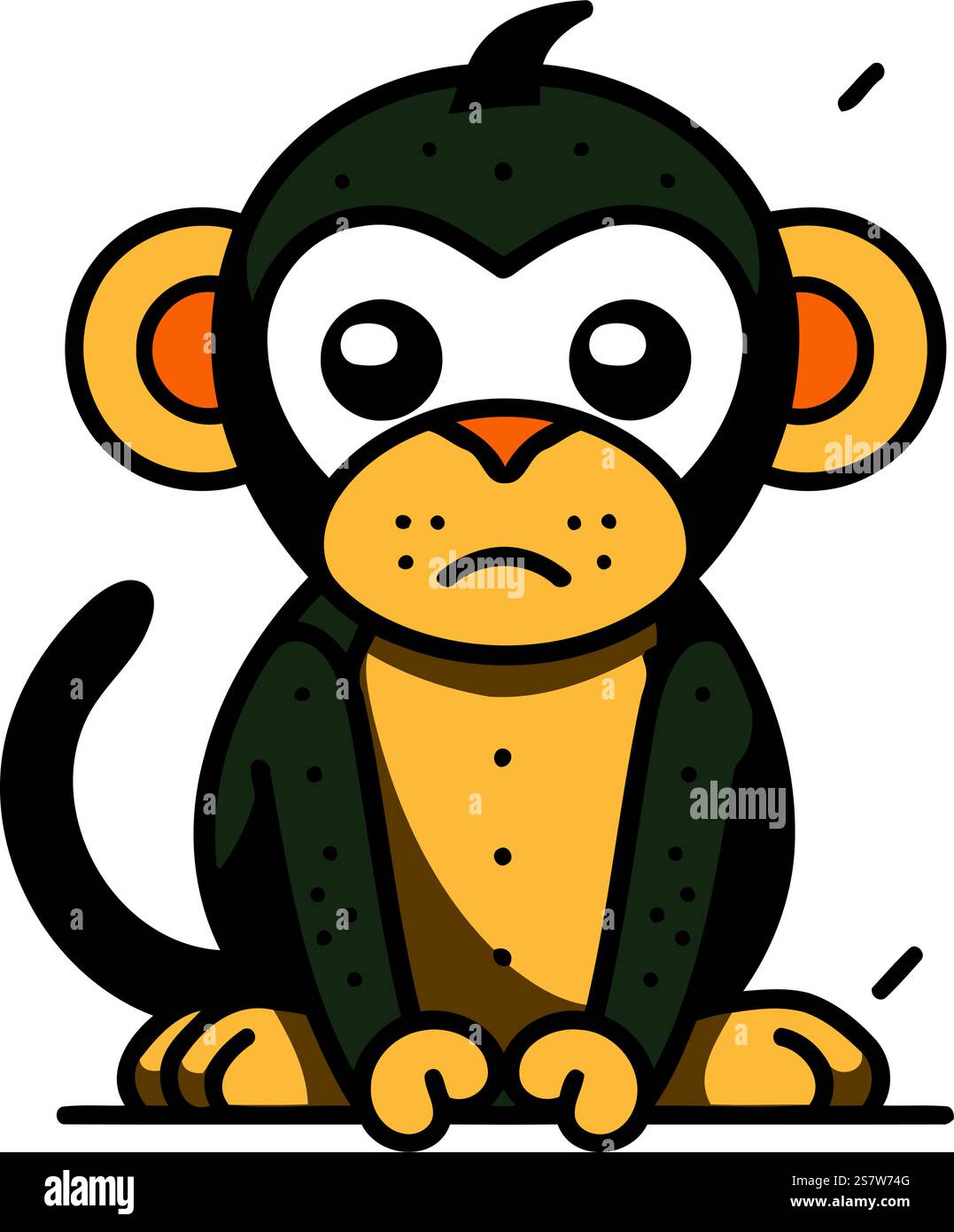 Cute monkey cartoon vector illustration. Funny monkey character ...