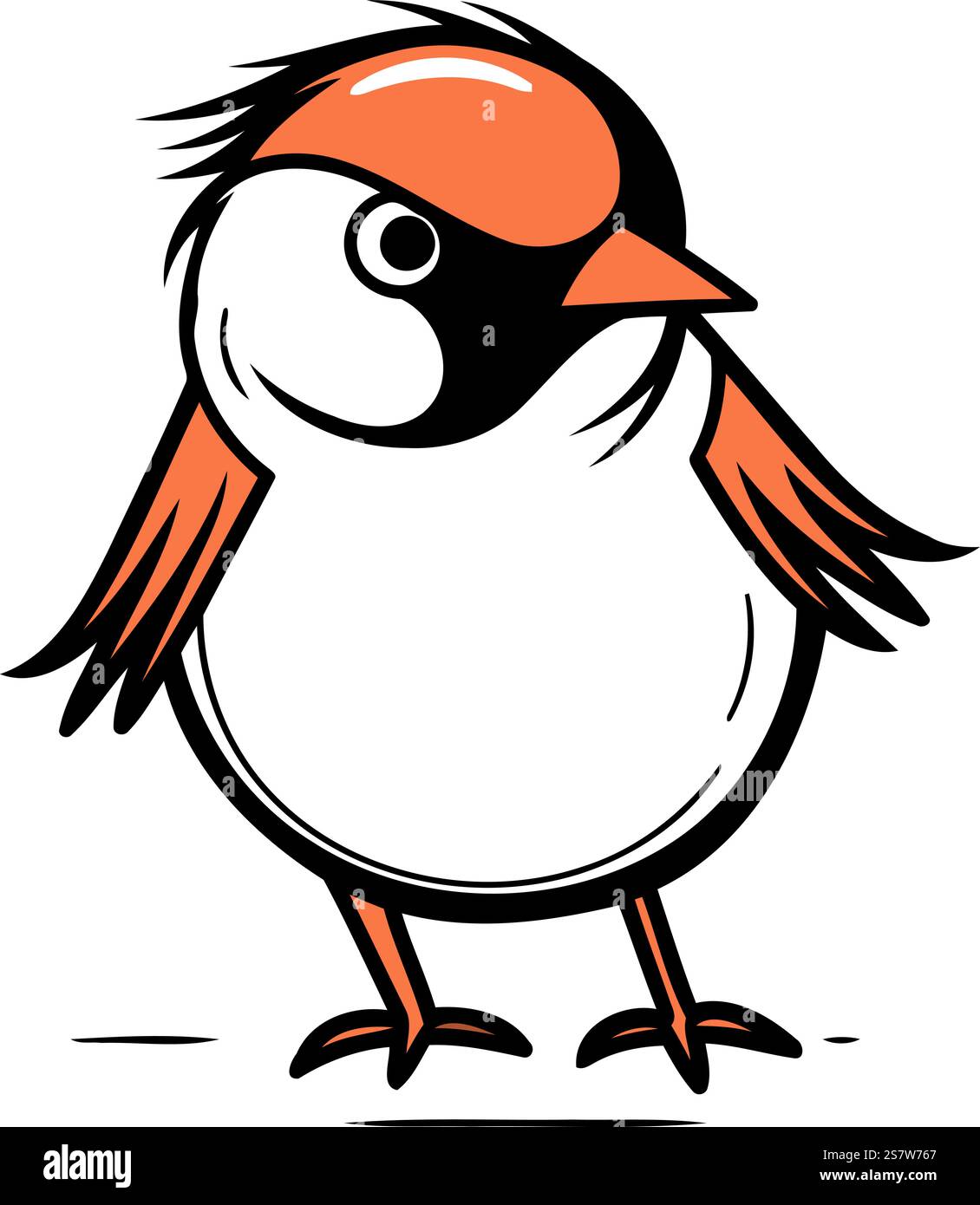 Vector image of a cute little sparrow on a white background Stock ...