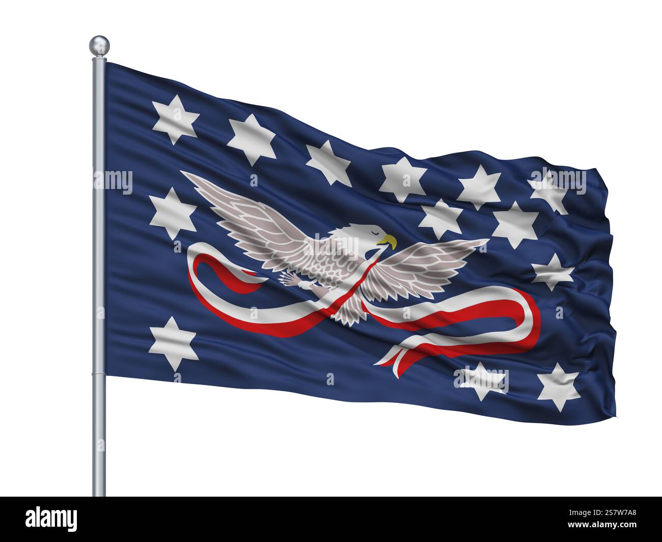 Whiskey Rebellion Isolated Flag On Flagpole With White Background Stock ...