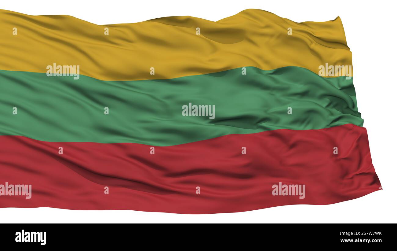 Isolated Lithuania Flag, Waving on White Background, High Resolution ...