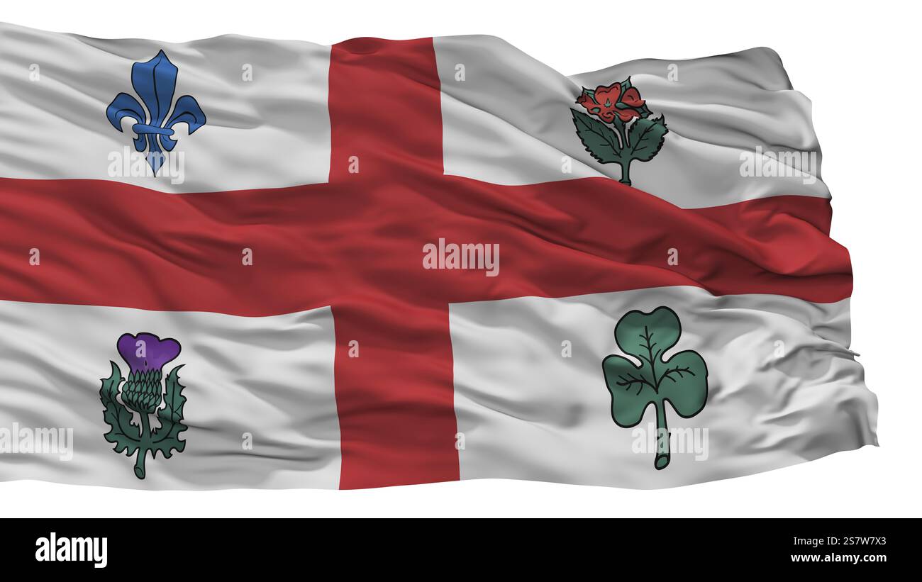 Montreal City Flag, Country Canada, Isolated On White Background Stock ...