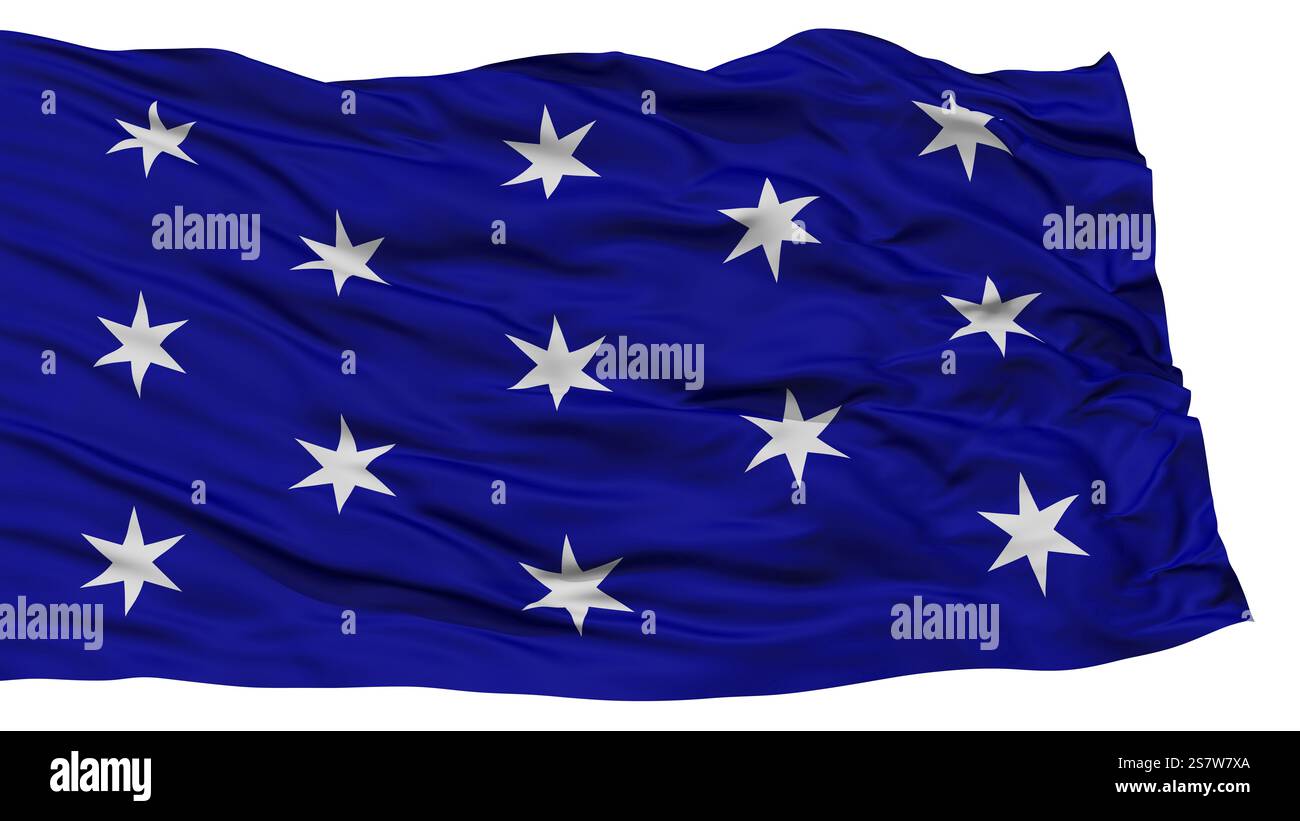 Isolated Washington City Flag, City of New York State, Waving on White ...