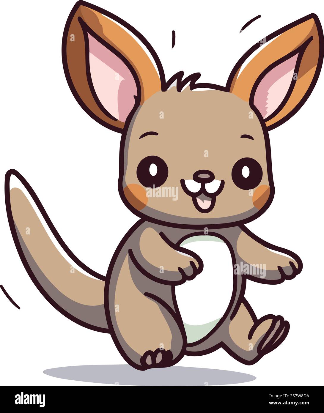 Kangaroo cartoon character vector illustration. Cute kangaroo kangaroo ...