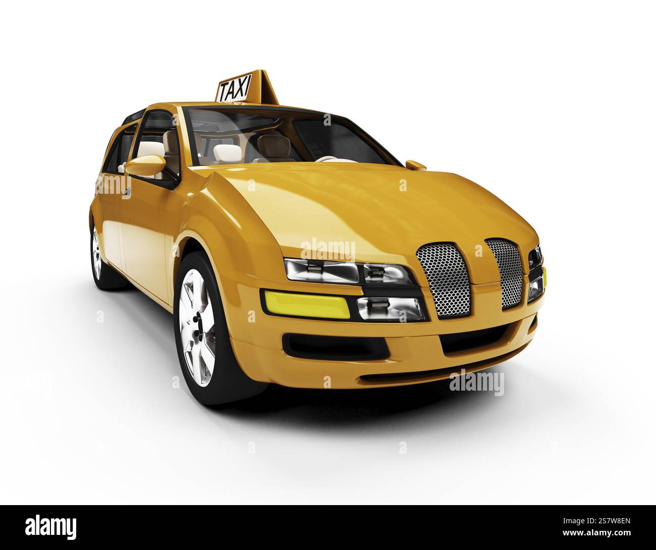 Isolated taxi cab over white background Stock Photo - Alamy