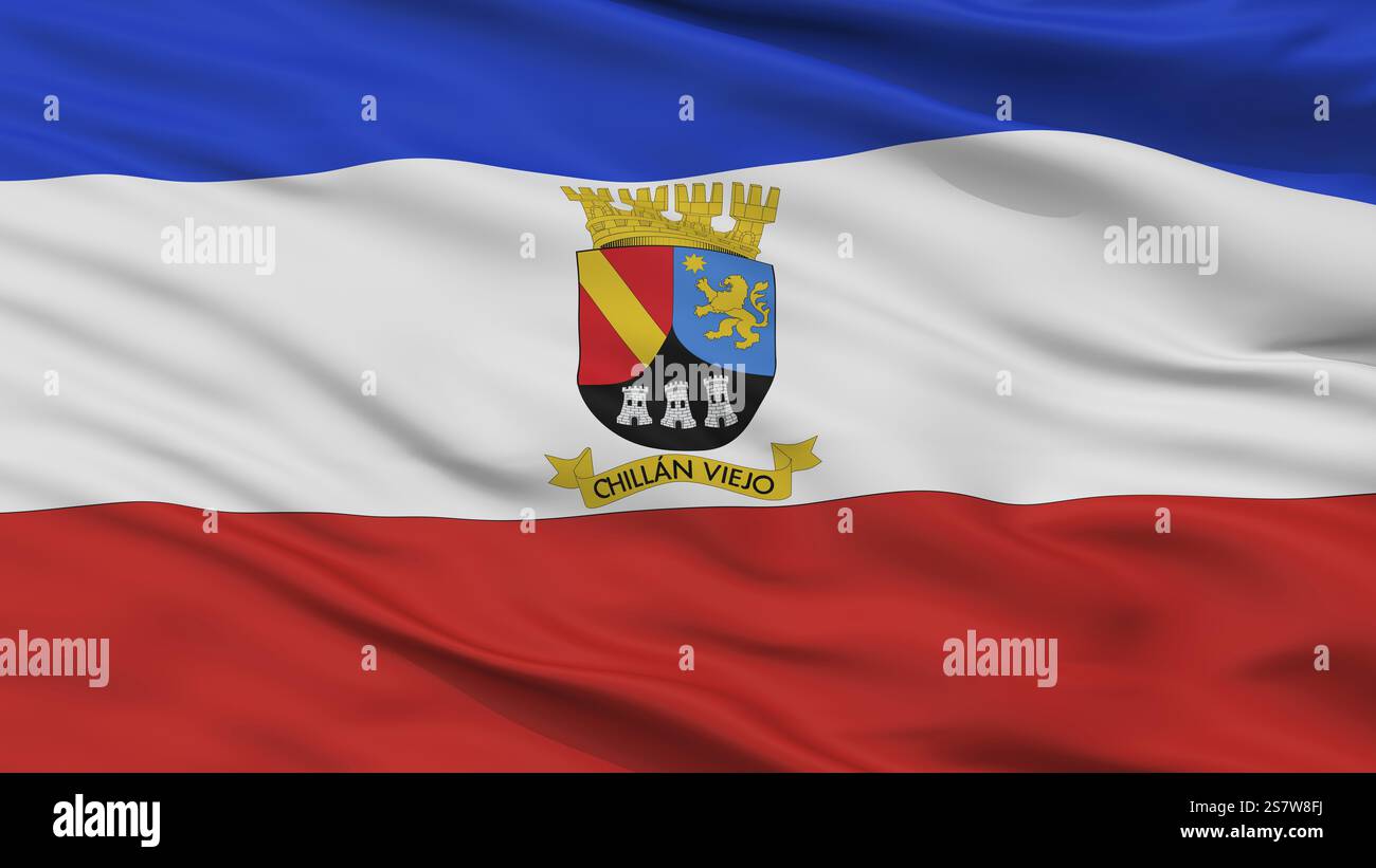 Chillan Viejo City Flag, Country Chile, Closeup View Stock Photo - Alamy