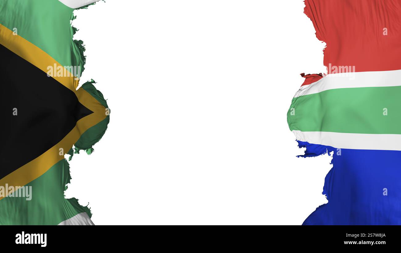 Blasted South Africa flag, against white background, 3d rendering Stock ...