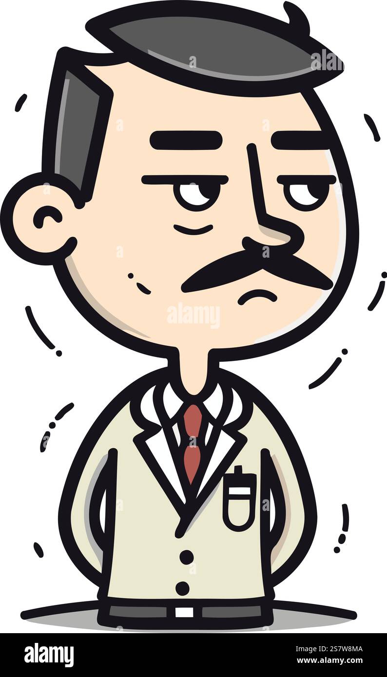 Sad Doctor Cartoon Vector Illustration Stock Vector Image & Art - Alamy
