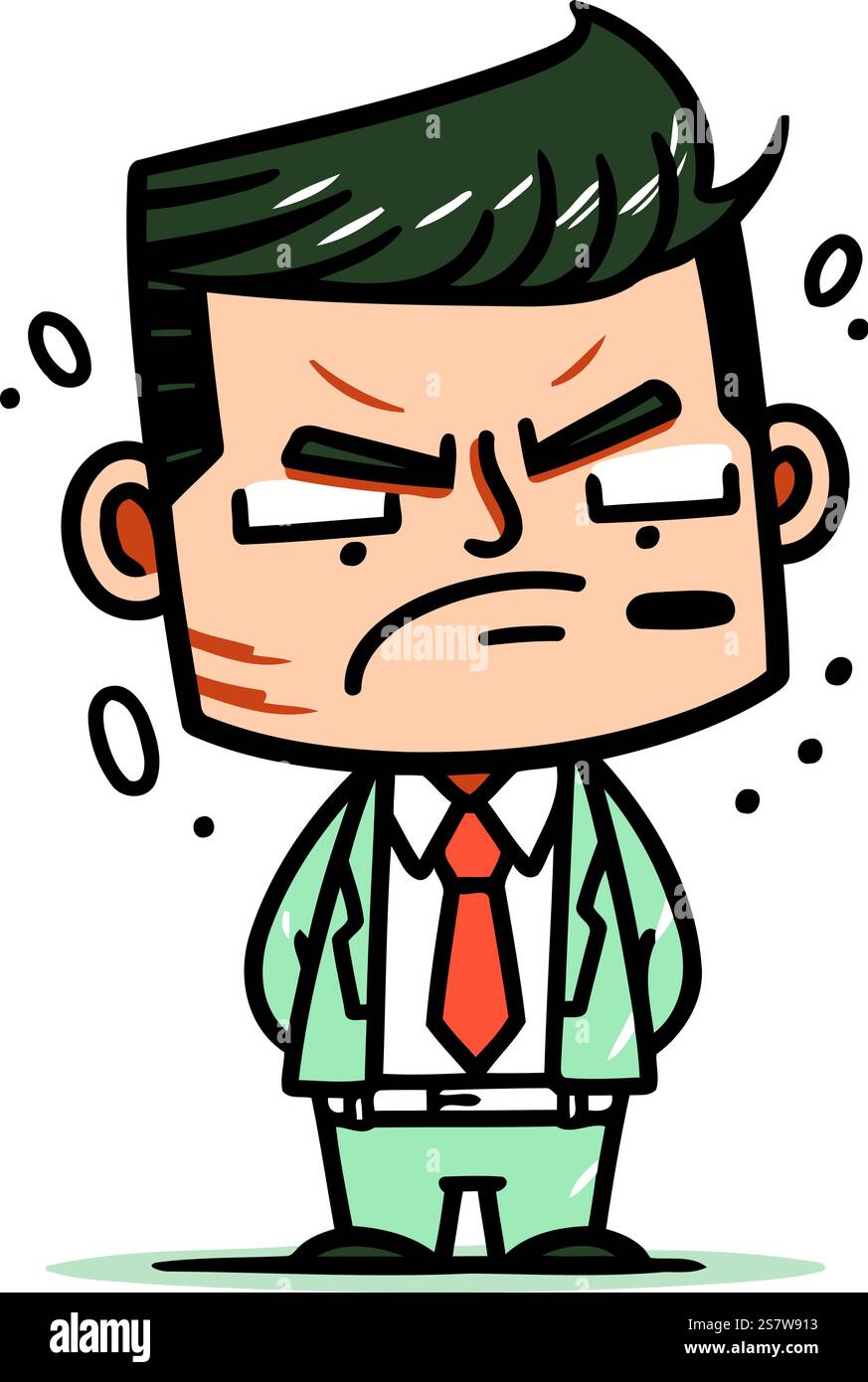 Angry businessman cartoon character vector illustration. Businessman ...