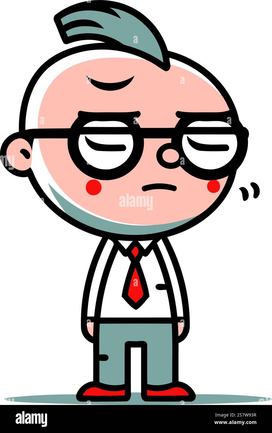 Sad Old Man Retro Cartoon Vector Illustration Stock Vector Image & Art ...