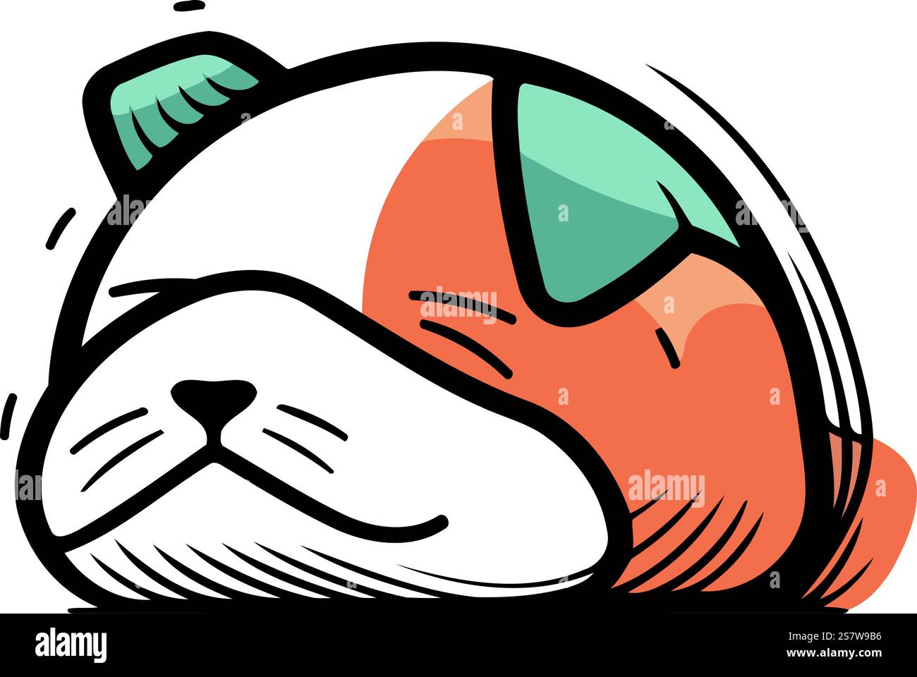 Cute cartoon panda dog. Vector illustration on white background Stock ...
