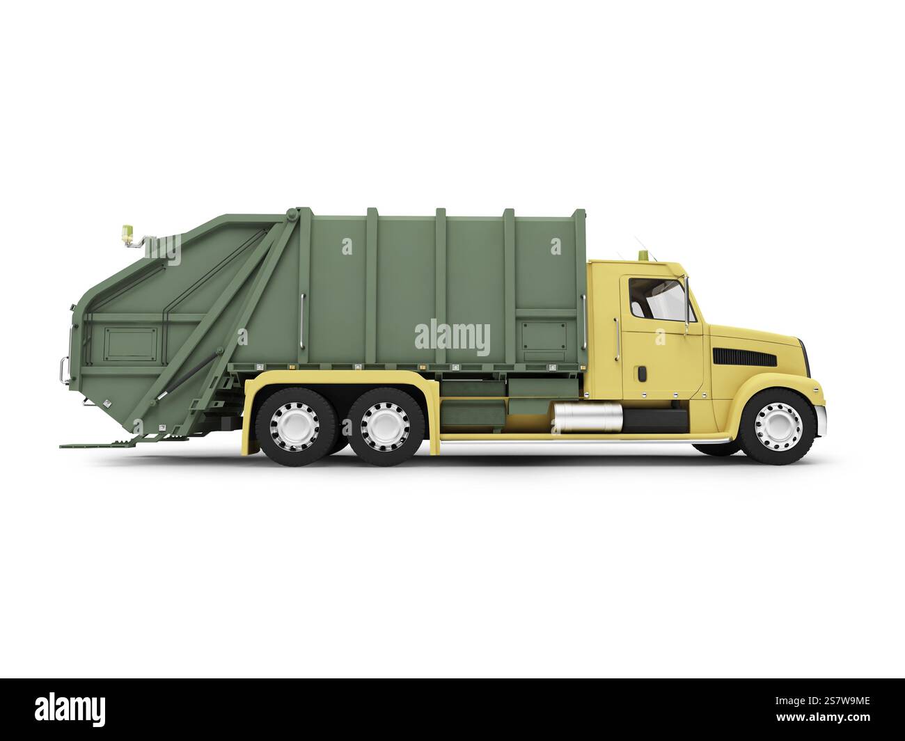 Isolated trash dump car on white background Stock Photo - Alamy